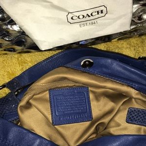 Coach | Bags | Coach Blue Leather Shoulder Bag | Poshmark